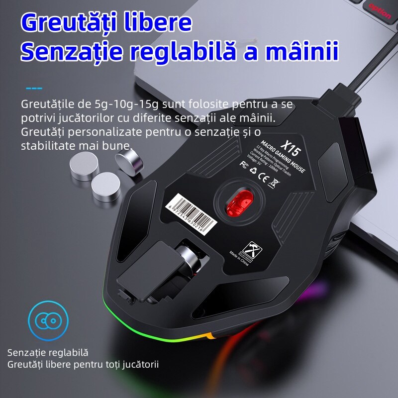 Mouse cu fir pentru calculator, jocuri profesionale, viteza maxima ...