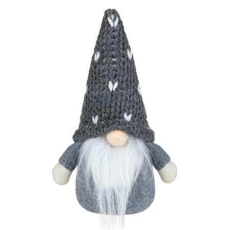 Figurină de Crăciun Gnom, Cu pălărie, Poliester, Textil, 15 cm, Gri ...