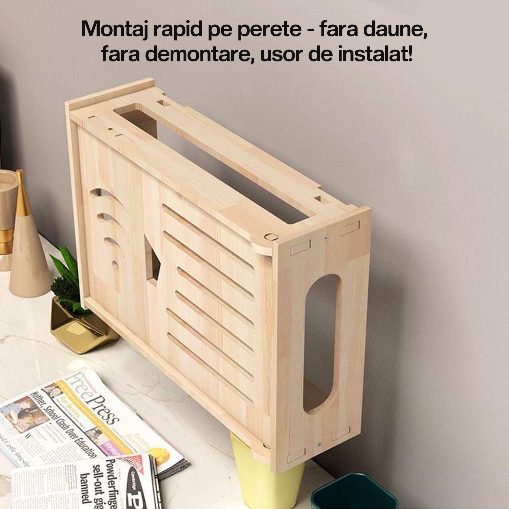 Raft suport router wireless, 340x240x100 mm, posibilitate montare pe ...