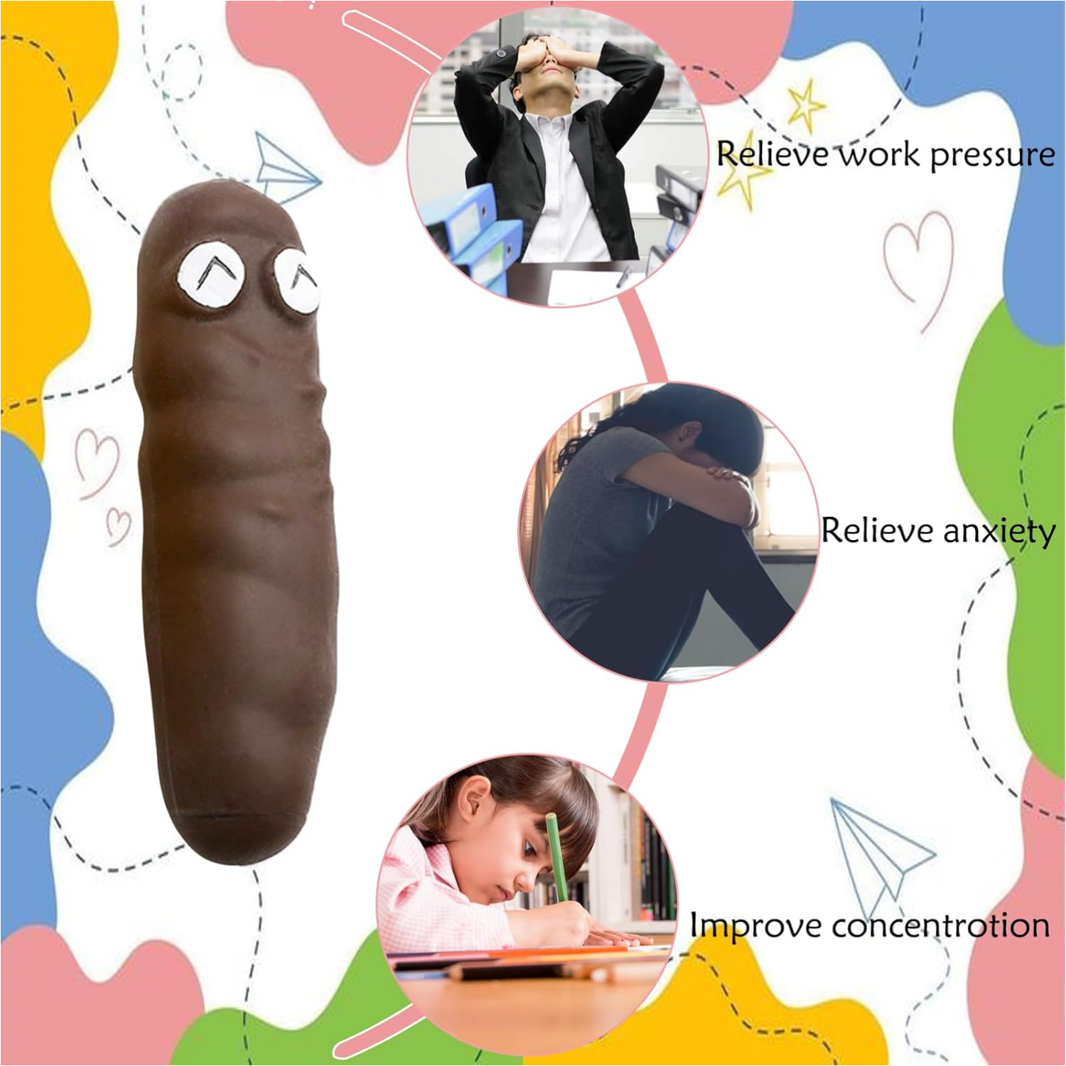 Jucarie interactiva TasyPins, minge elastica pentru reducerea stresului ...