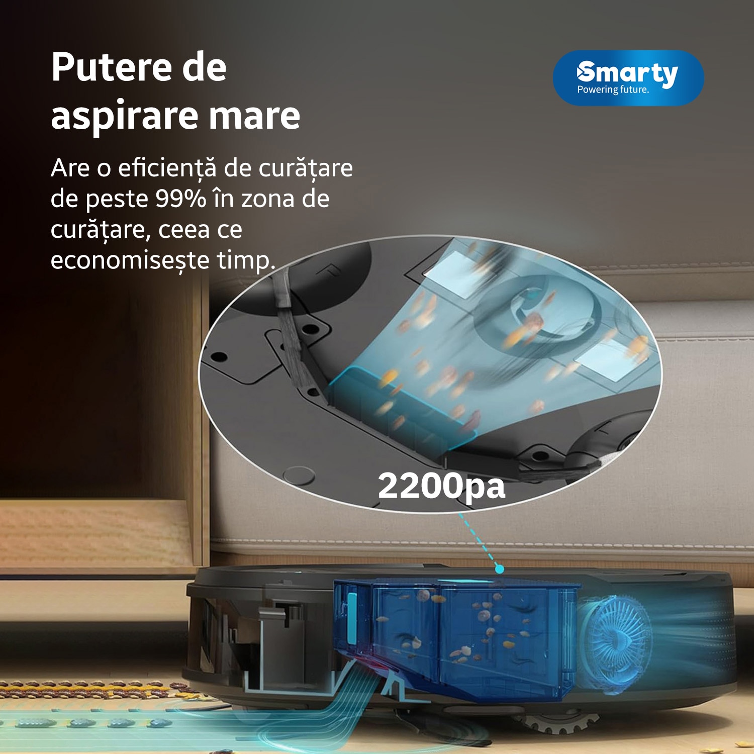 Robot de aspirare Smarty® Lefant M2 Ultra, Controlabil prin aplicatie ...