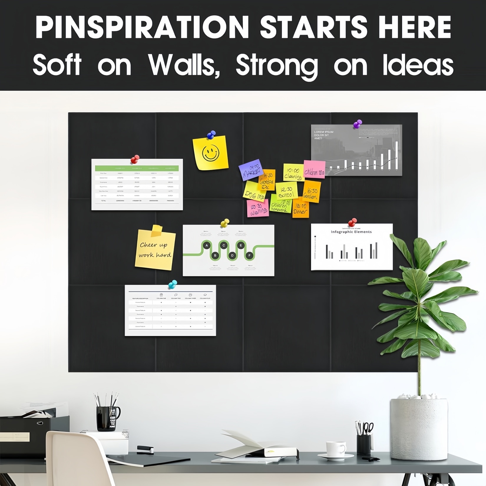 Комплект от 12 тапицирани панели за 3D декорация на стени, Wacorresi ...