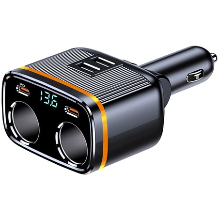 Adaptor Priza Auto, BYONDSELF®, 145W, PD45W, 2x Soclu Auto, 2 x USB, 2 ...