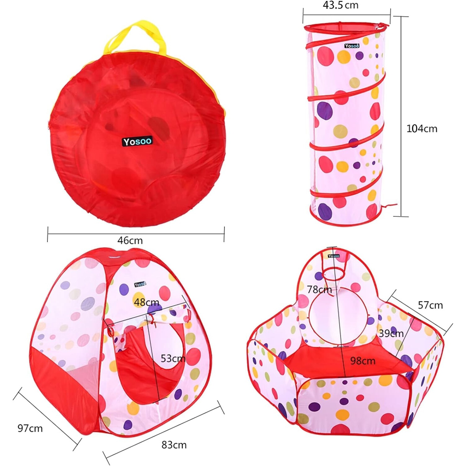 Cort pentru copii Cort de joaca Tunel pentru copii Piscina cu bile 3 in ...