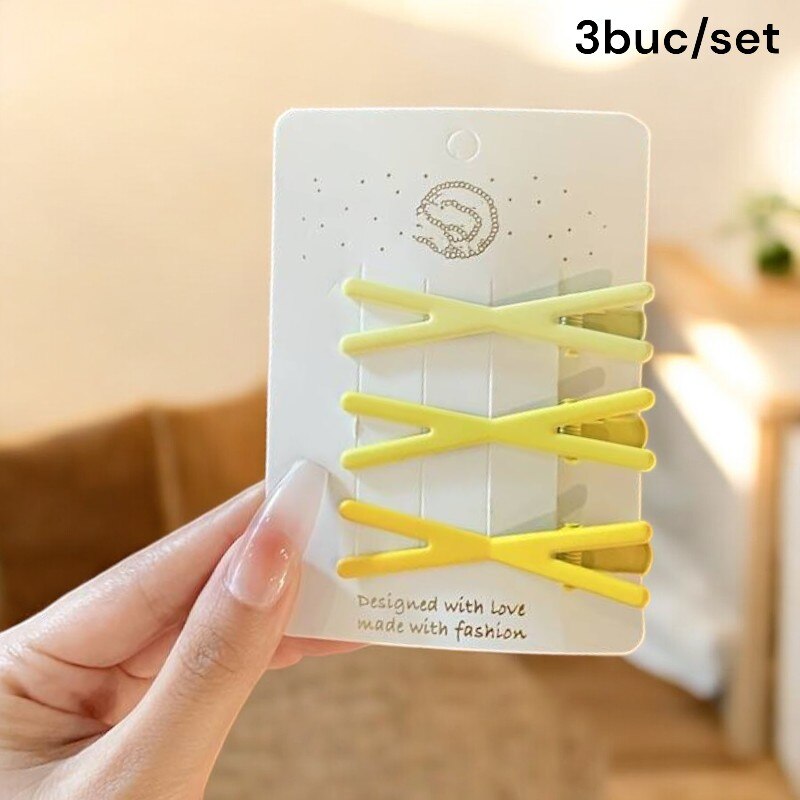 Agrafe de par, set 3 bucati, model in X, vesel si colorat, tematica ...