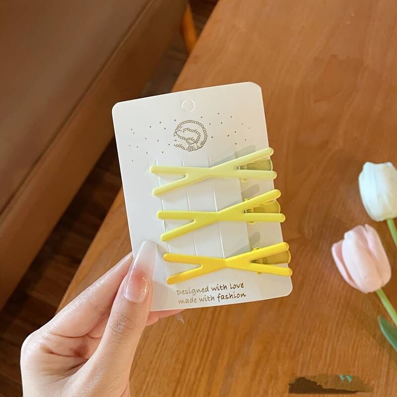 Agrafe de par, set 3 bucati, model in X, vesel si colorat, tematica ...