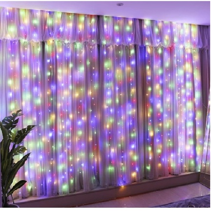 Instalatie de Craciun tip Perdea luminoasa, 8 jocuri de lumini, 3 m x 2 ...
