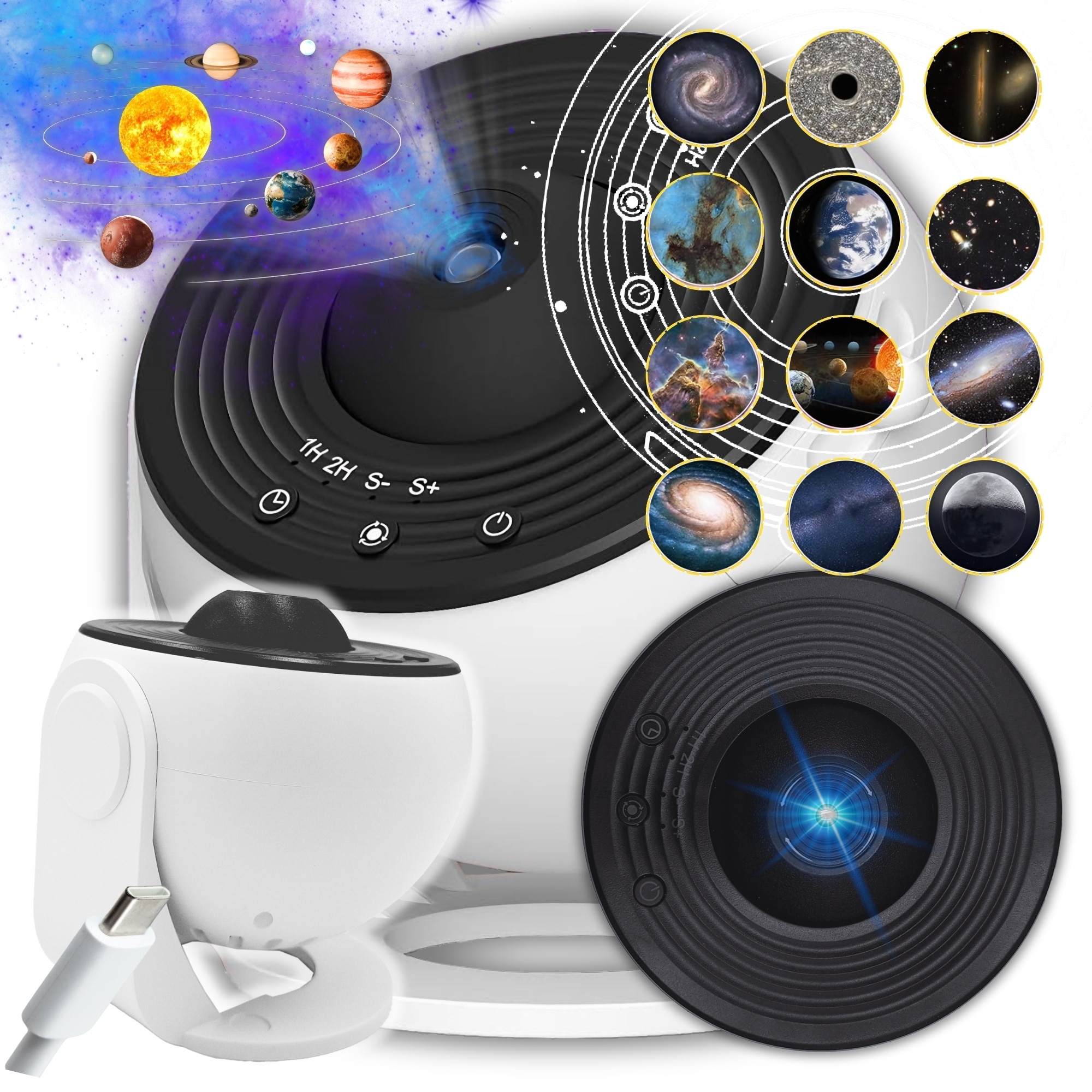 Cosmic HD Planetárium projektor csillagokkal, 360°-ban forgatható ...