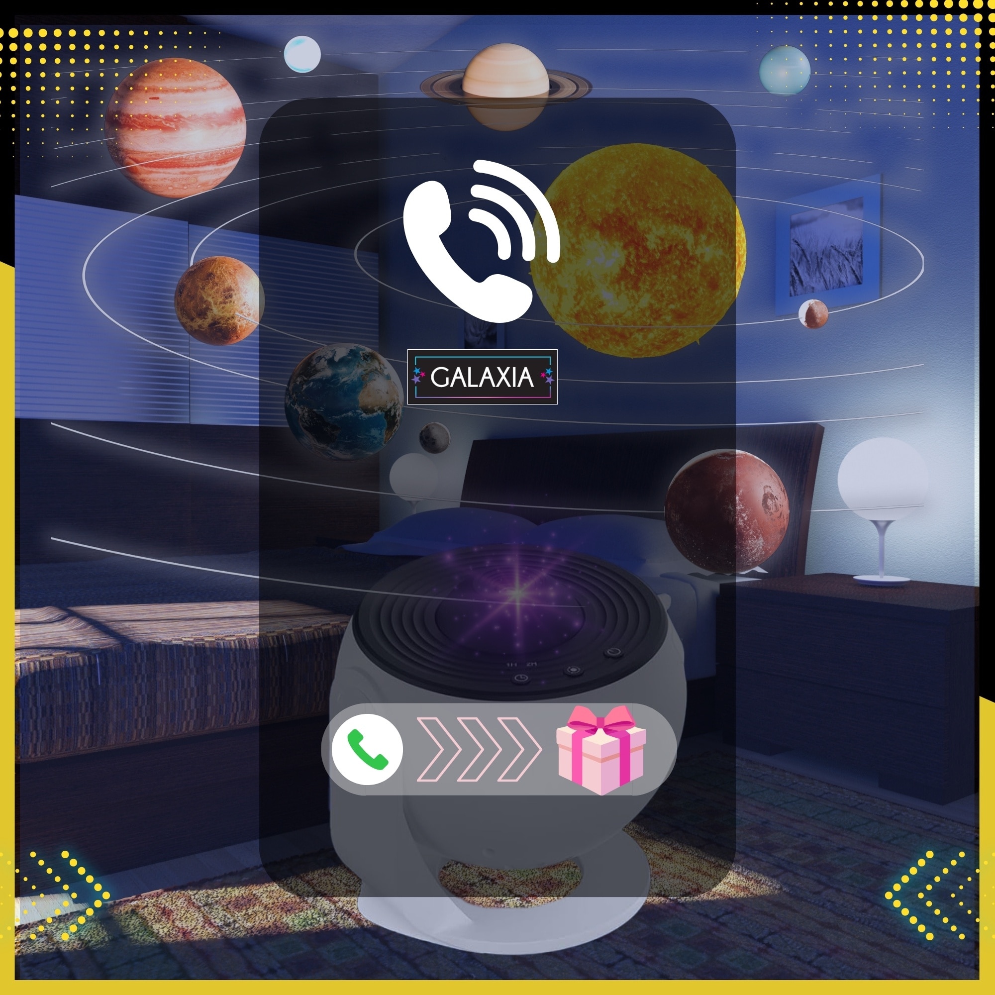 Proiectorul Cosmic HD Planetarium cu Stele, lampa de veghe pentru copii ...