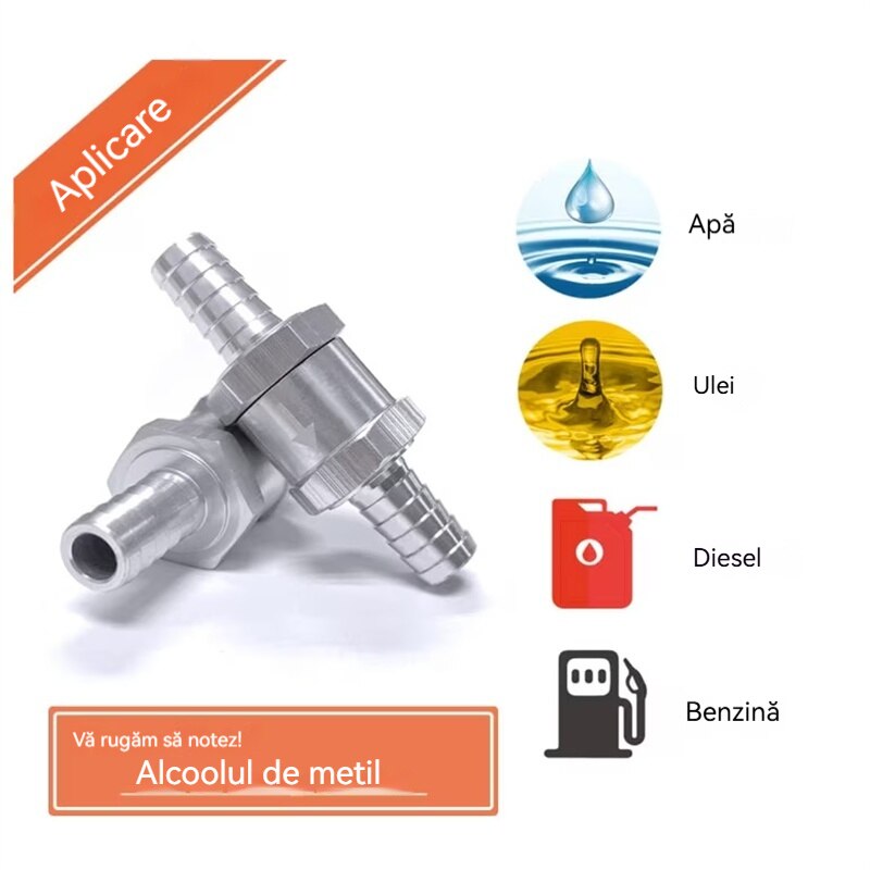 Set 2 piese supape de control combustibil, AjieQaQ, 8mm, metal, 61x22mm ...