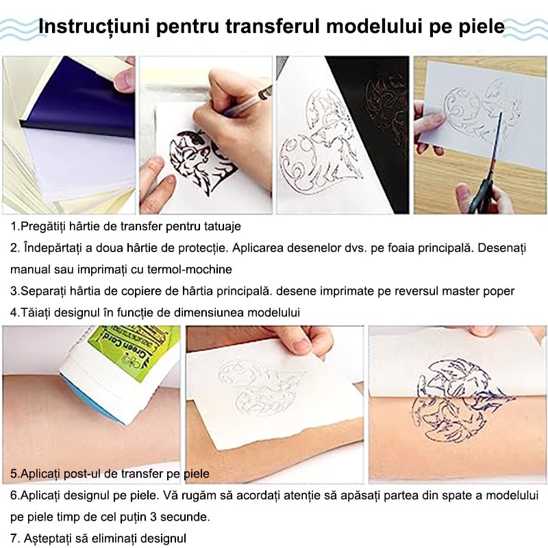 Set 35 hartii transfer, Rqiurpn, Dimensiune A4, Hartie de urmarire DIY ...