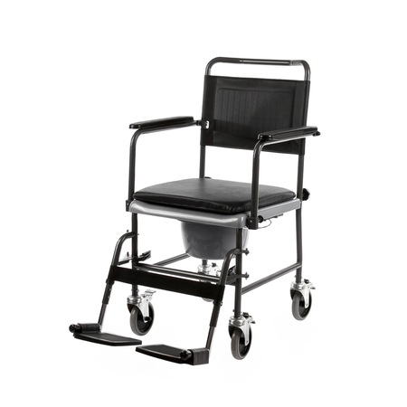 Scaun de toaleta cu wc Commode, de interior, sezut 45 cm, cu rotile si ...