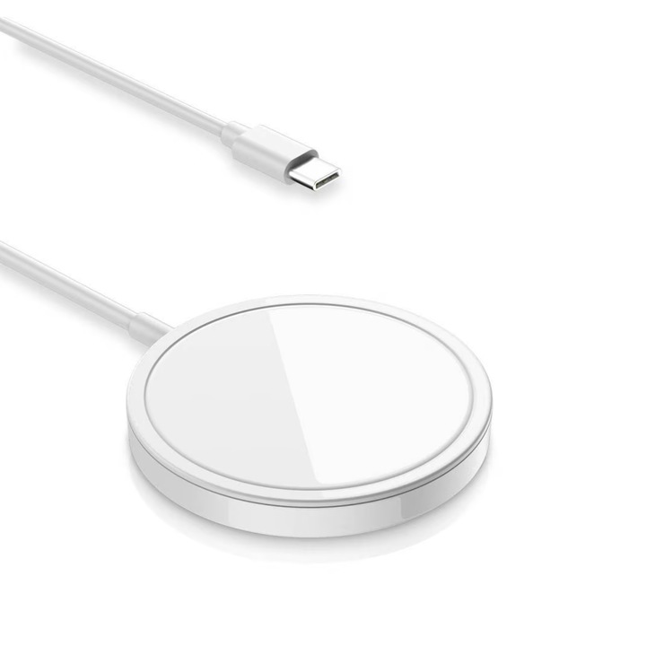 Incarcator Wireless MagSafe, Fast-Charging 15W, USB TIP C, compatibil ...