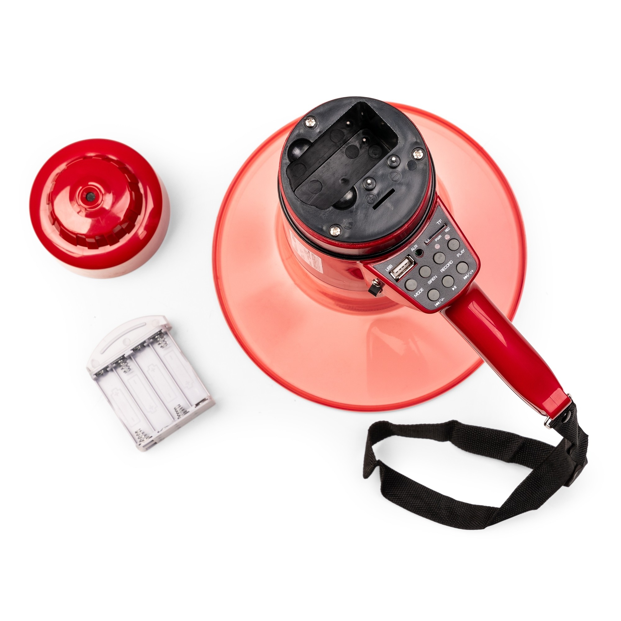 Megafon cu LED, 50W, 1000m Bluetooth/USB/SD, rosu, Vonyx MEG050 - eMAG.ro
