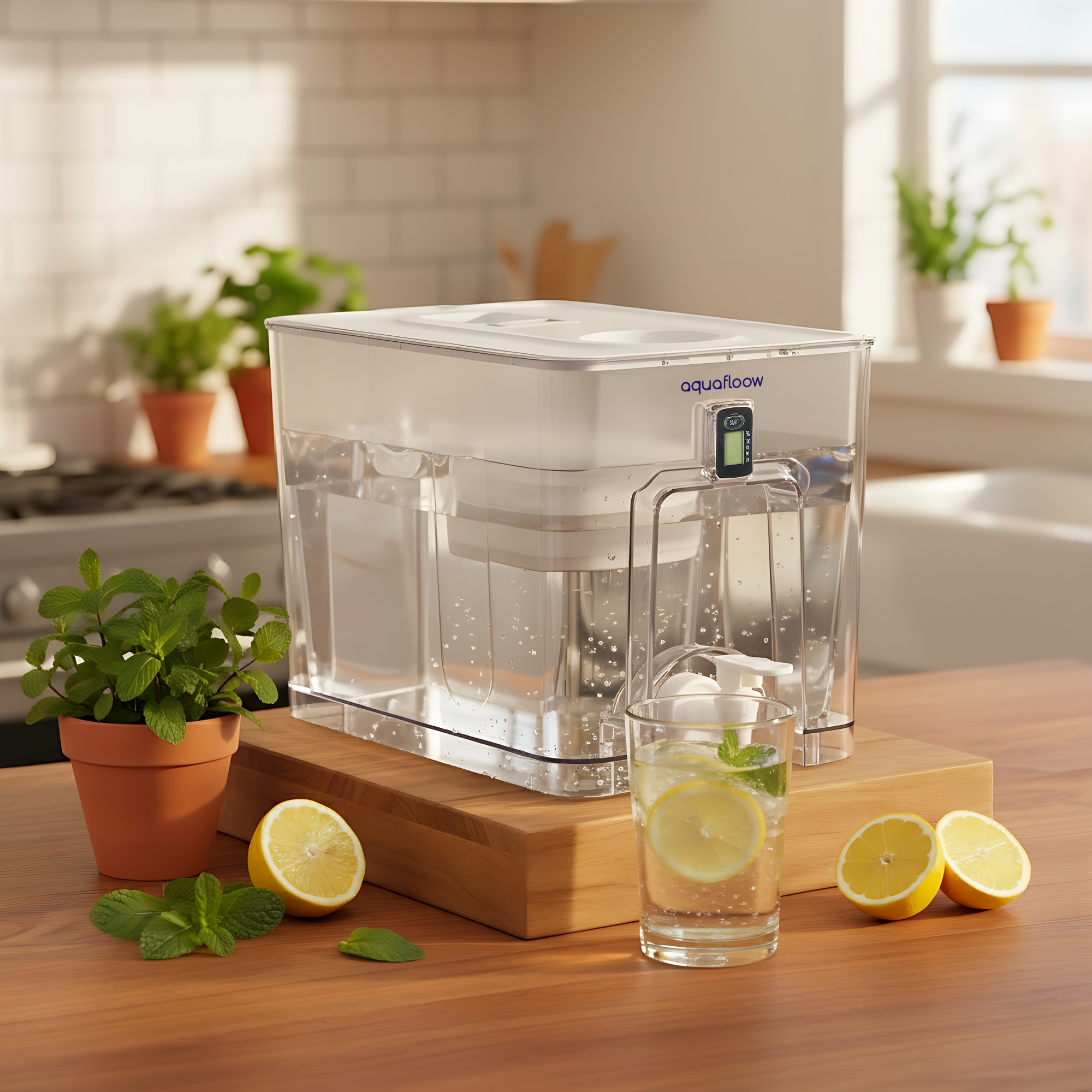 Dozator de apa 9,5 l distribuitor cu robinet AquaFloow XL+ 3x filtru de ...