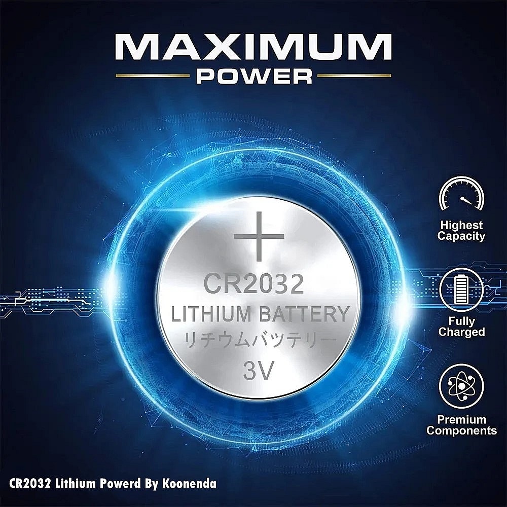 Комплект от 5 копчета батерии Koonenda CR2032, литиеви, 220mAh, 20mm - eMAG.bg