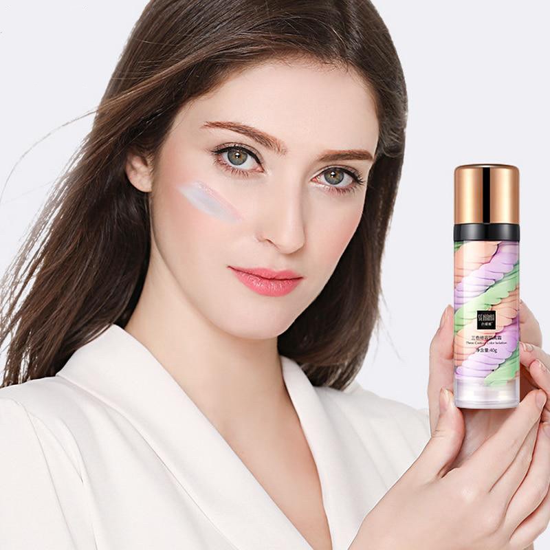 Crema de izolare curcubeu in 3 culori, primer pentru machiaj hidratant ...