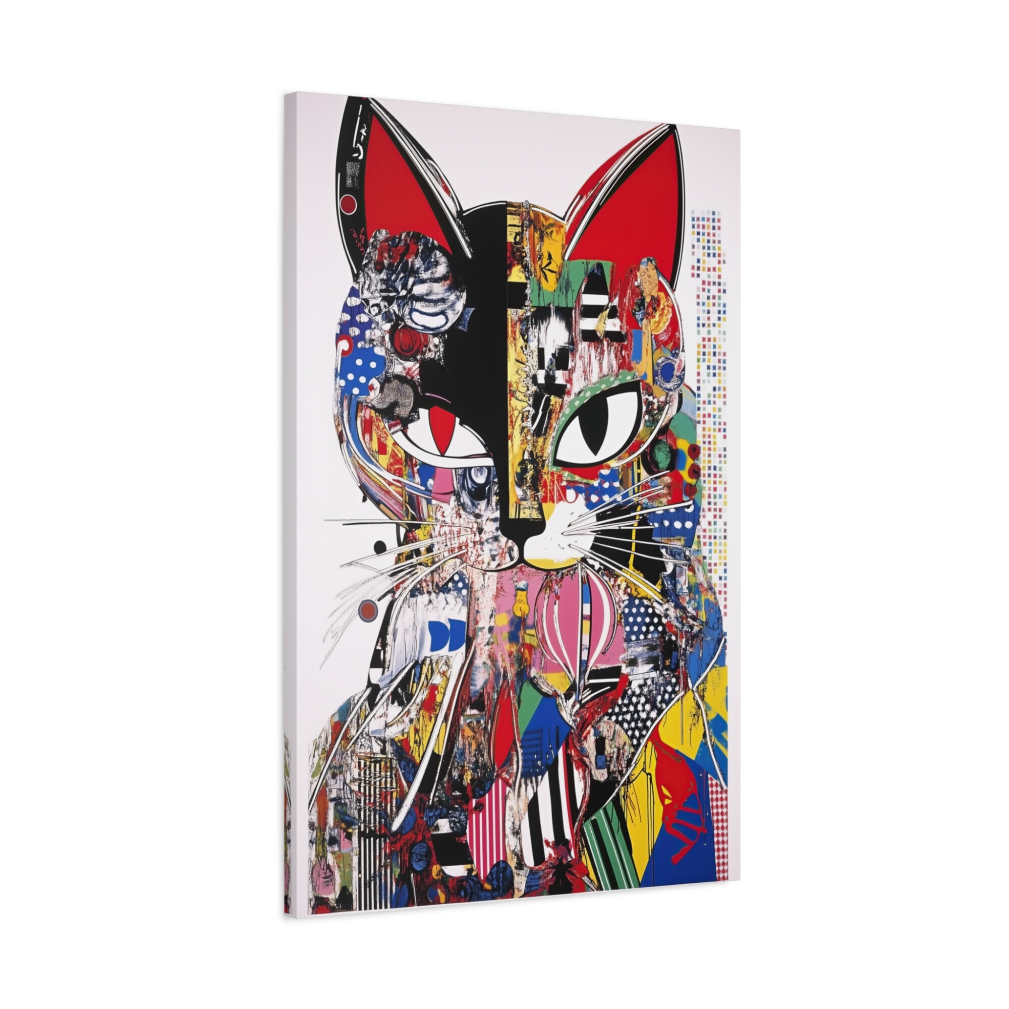 Tablou Canvas Premium, Misterul Pisicii Colorate, Panza Bumbac 100% ...