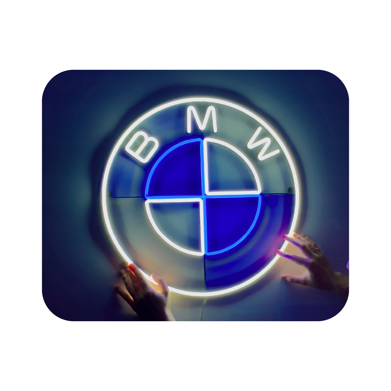 Semn luminos LED neon personalizat, BMW logo, 35cm, multicolor - eMAG.ro
