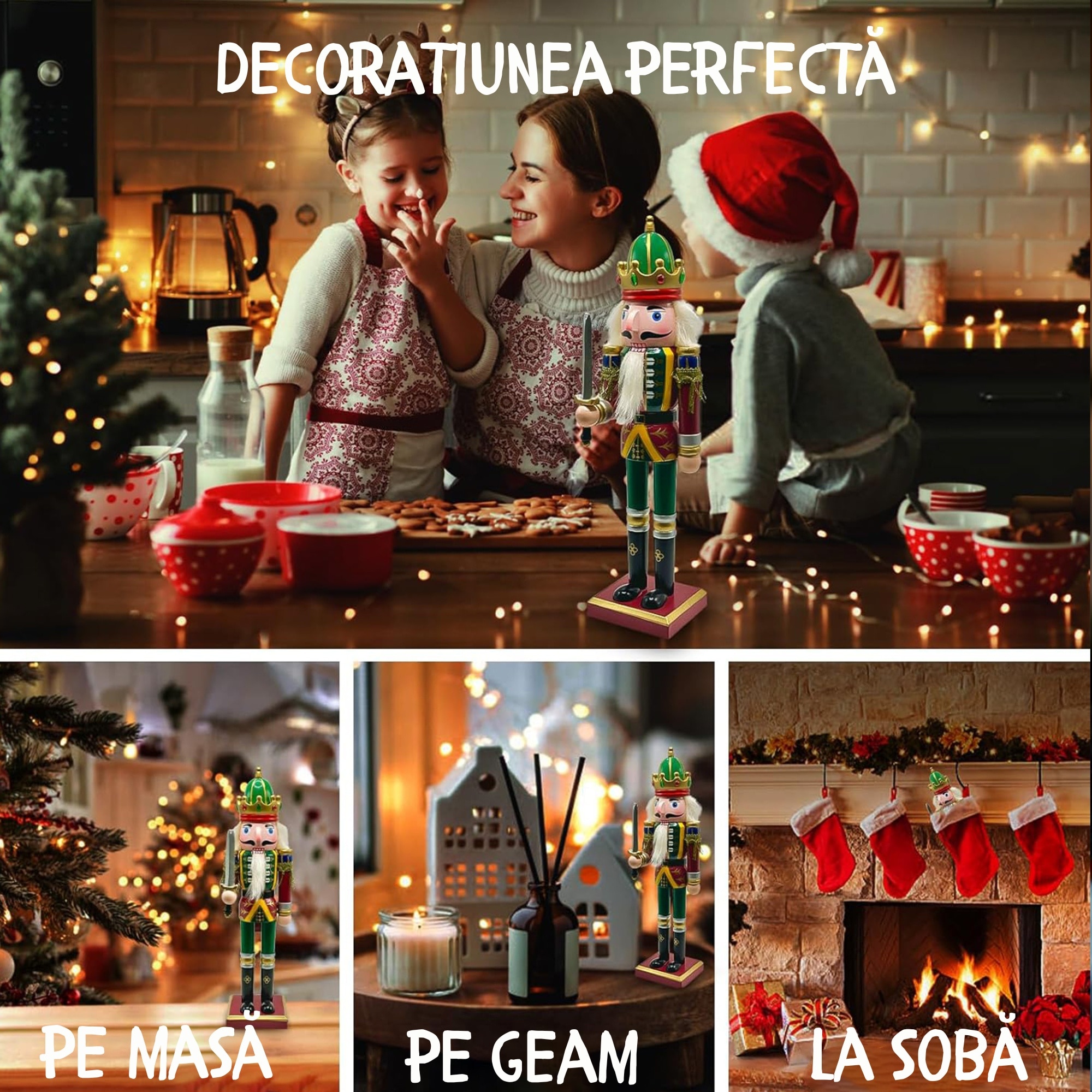 Spargator de nuci de Craciun, 30 cm inaltime, caracter ornamental ...