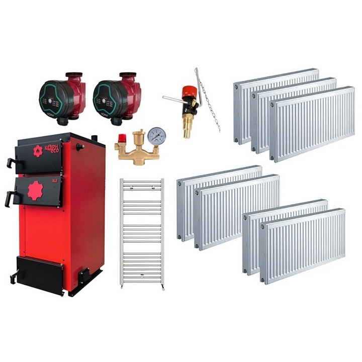 Pachet Centrala/Cazan pe lemn KOPH ECO 30 kW, cu ardere standard, 210 ...