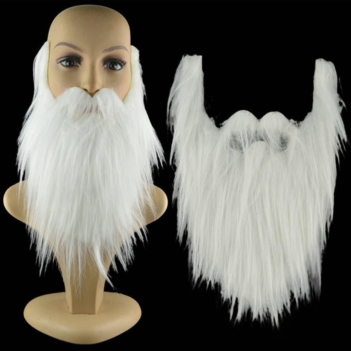 Barba alba Mos Craciun, aspect natural, prindere fixa, 25 x 30 cm ...