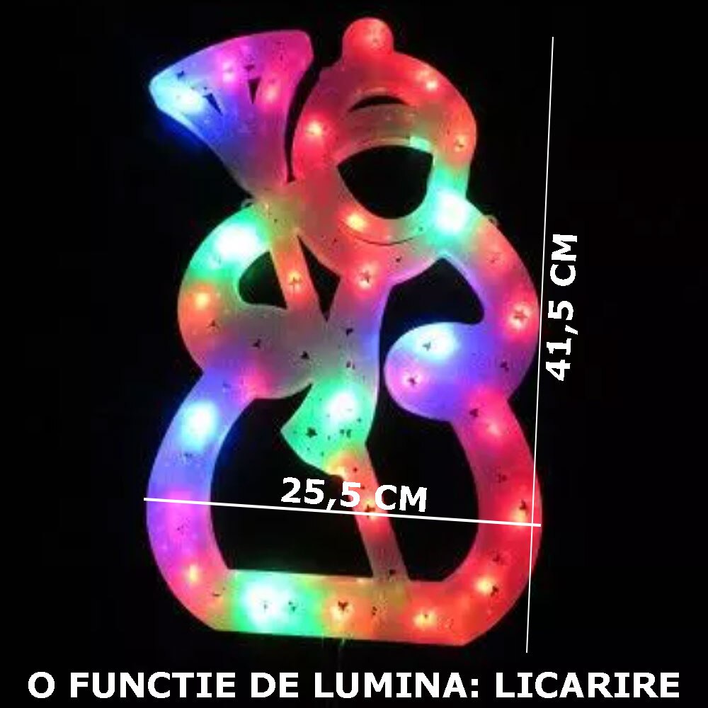 Decoratiune De Craciun LED GREATON Pentru Geam Cu Model Om De Zapada ...