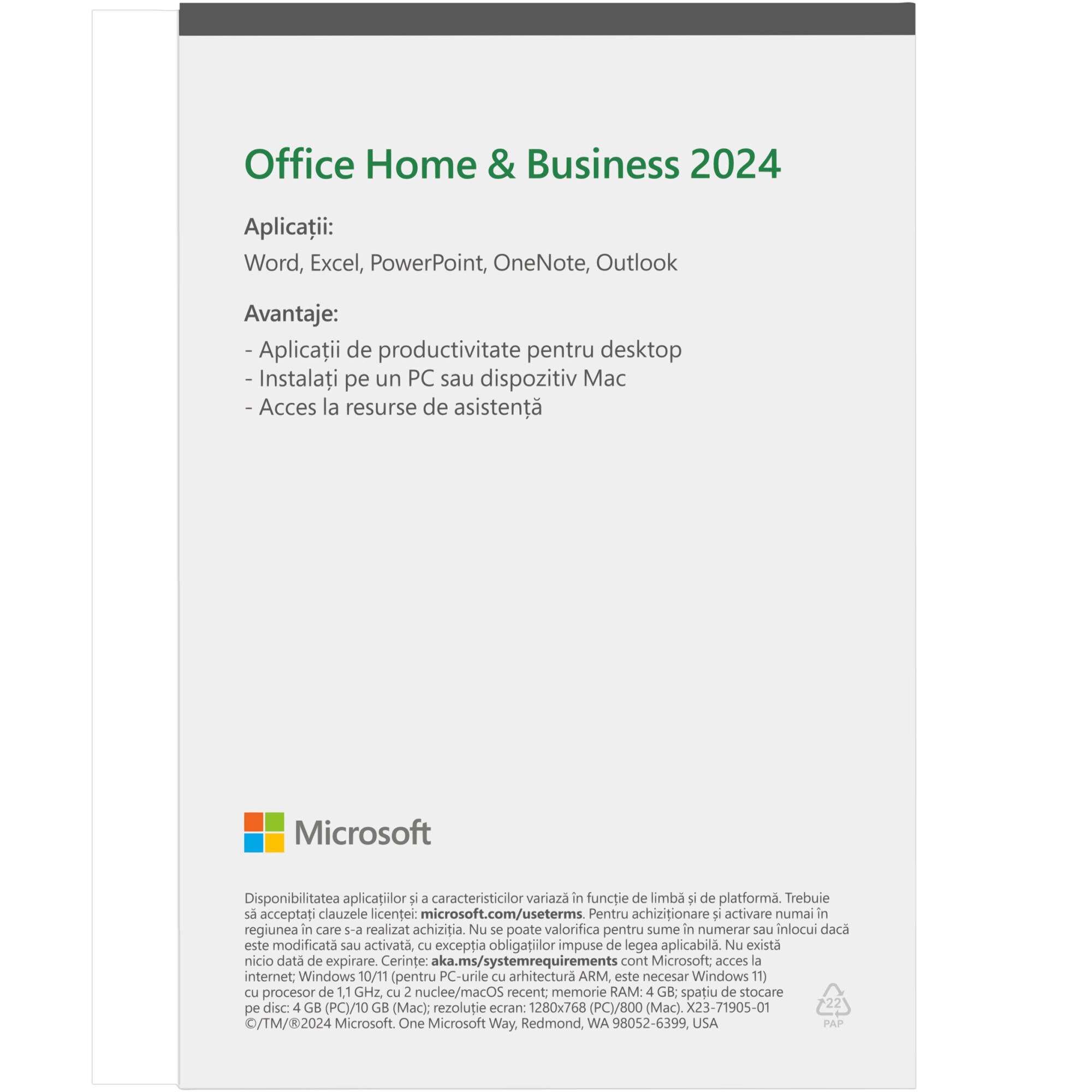 Microsoft Office Home and Business 2024, Romana, 1 utilizator, retail - eMAG.ro