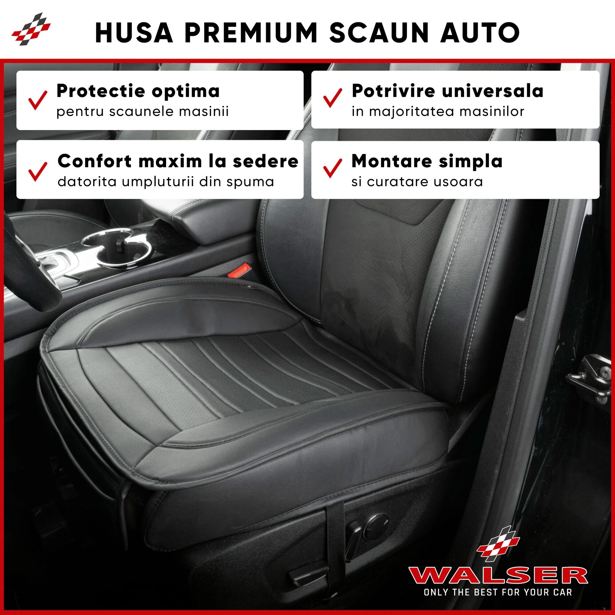 Husa scaun auto, 51 x 53 cm, ofera protectie pentru sezut scaun fata ...