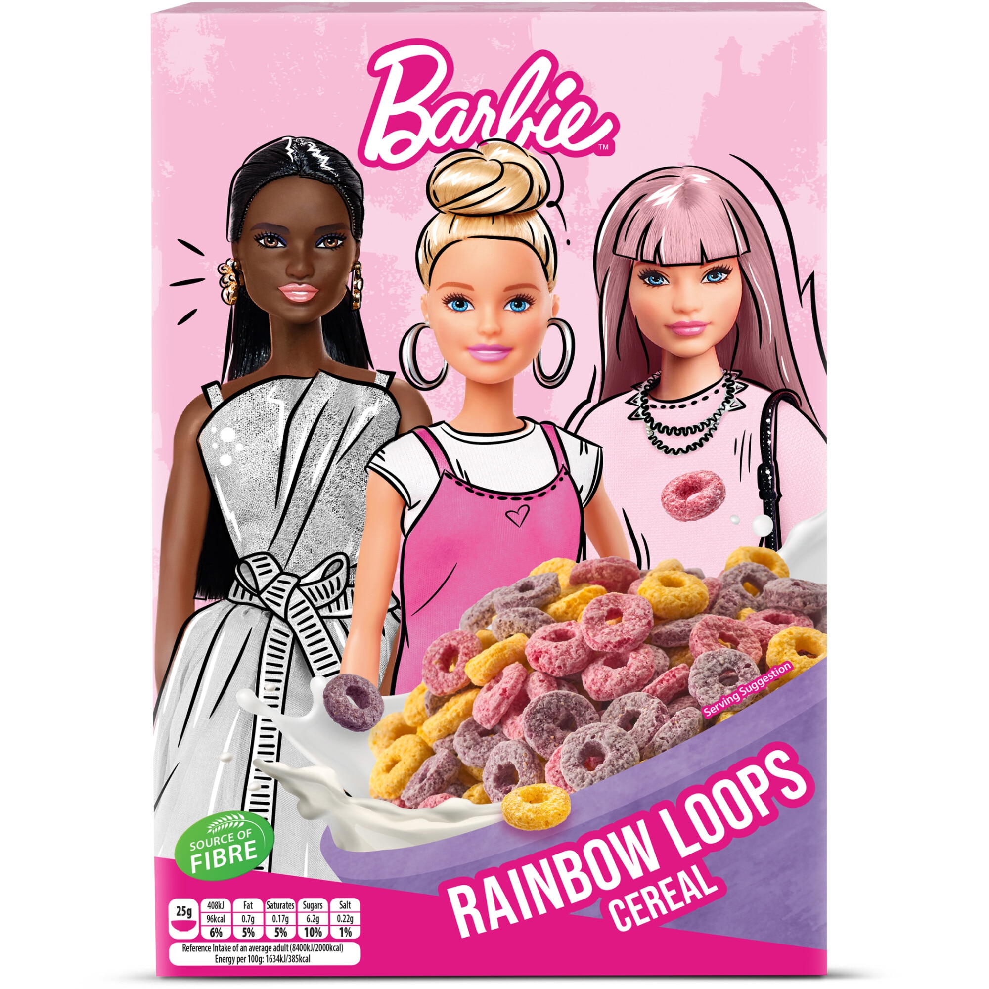 Cereale pentru copii Barbie Rainbow Loops, 375g - eMAG.ro