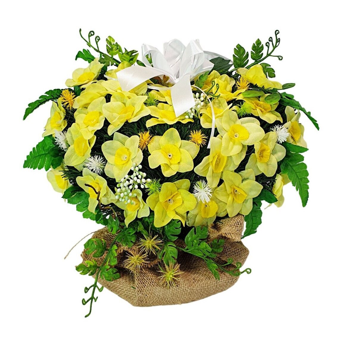 Stroik decorativ pe mormant, SEZONA, compozitie florala, flori ...