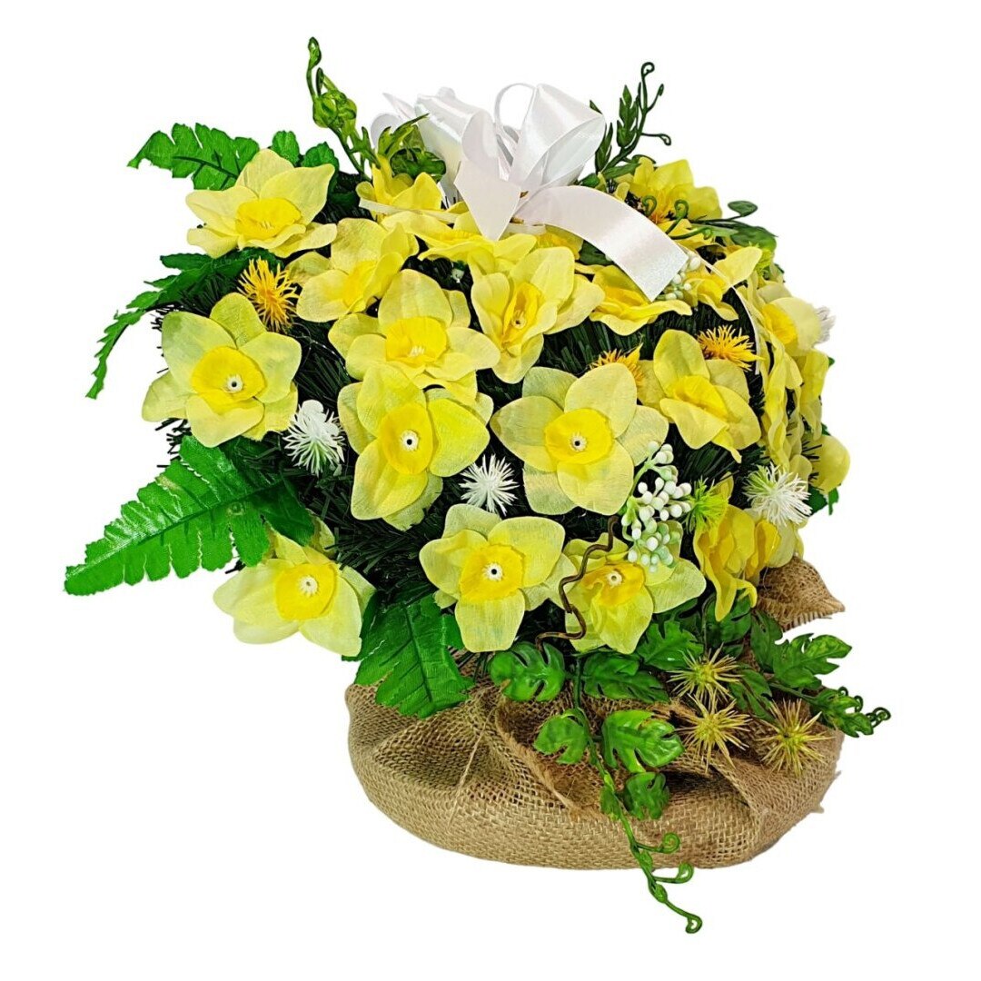 Stroik decorativ pe mormant, SEZONA, compozitie florala, flori ...