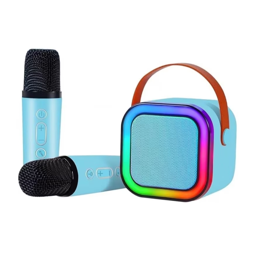 Boxa cu 2 Microfoane karaoke Smart copii, difuzor Wireless, Bleu ...