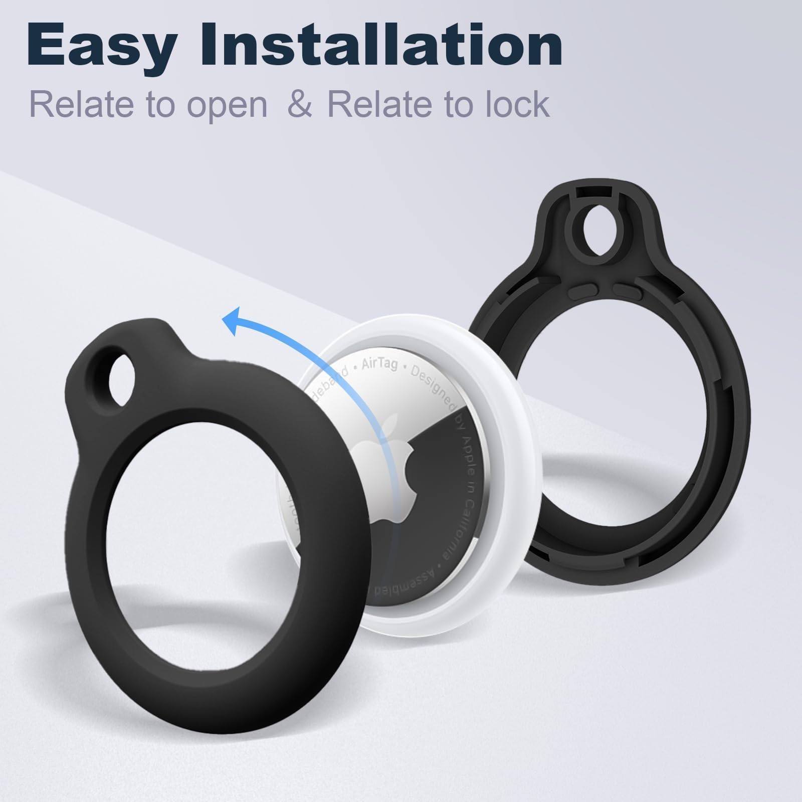 Husa AirTag, cu Breloc, Lant de chei cu Airtags anti-zgarieturi pentru ...