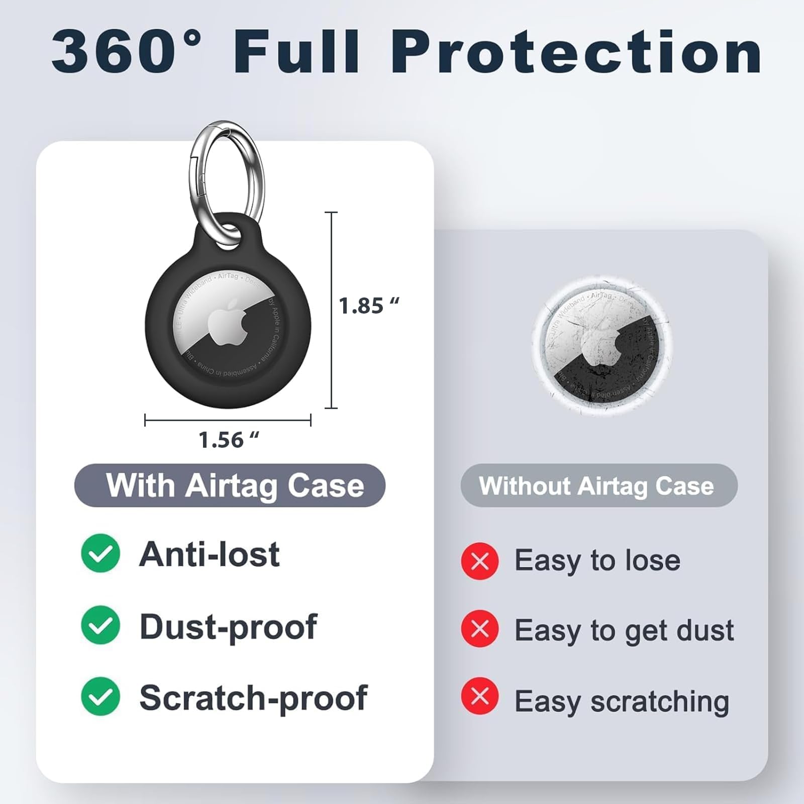 Husa AirTag, cu Breloc, Lant de chei cu Airtags anti-zgarieturi pentru ...