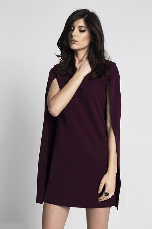 Rochie de ocazie tip capa, Soigne, Mov, 36 EU - eMAG.ro