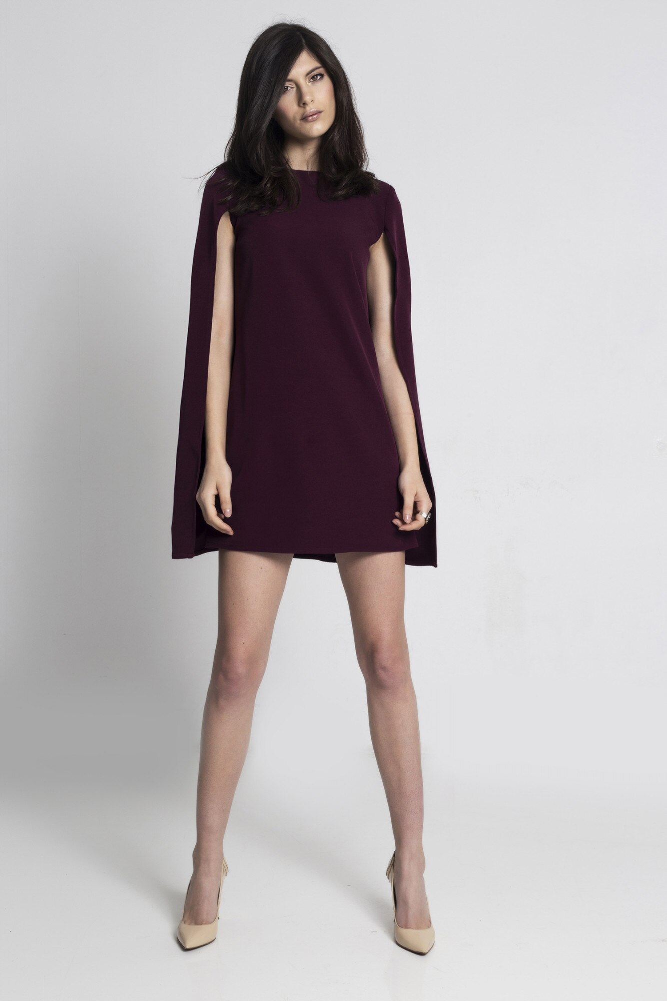 Rochie de ocazie tip capa, Soigne, Mov, 36 EU - eMAG.ro