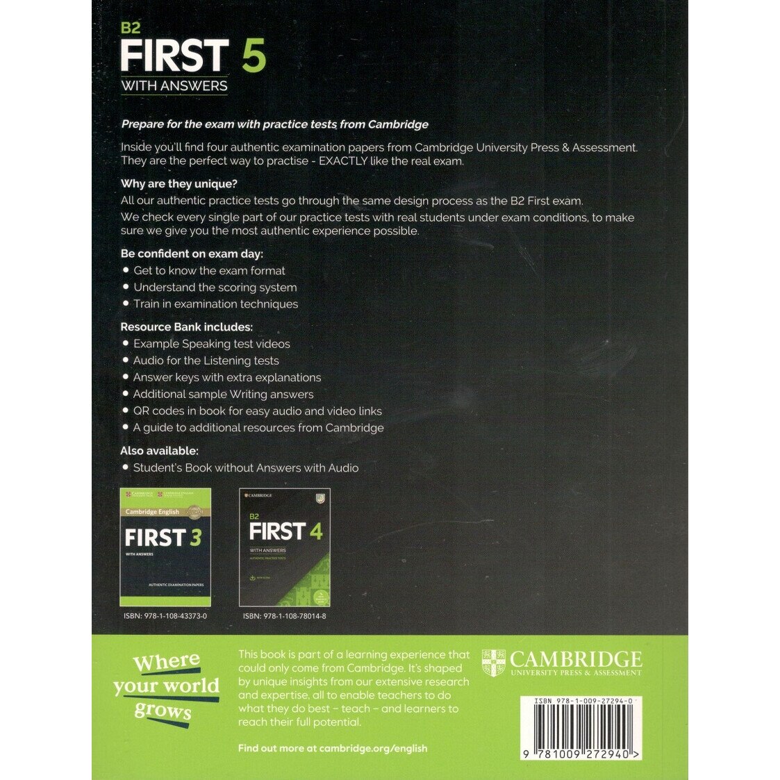 B2 First 5 Student's Book with Answers with Audio with Resource Bank ...