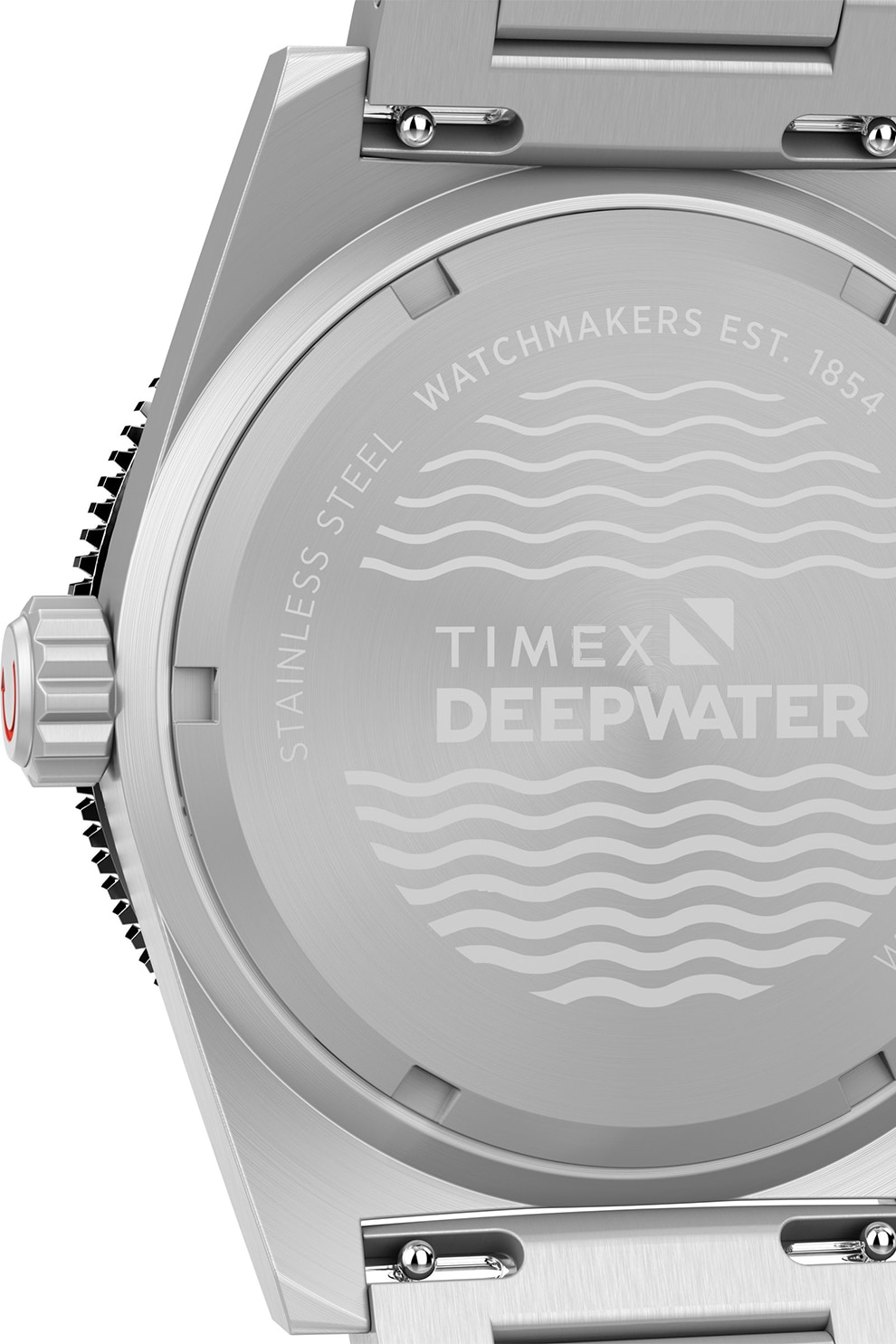 Timex, Часовник Deep Water Reef от неръждаема стомана, 40 мм, Сребрист ...