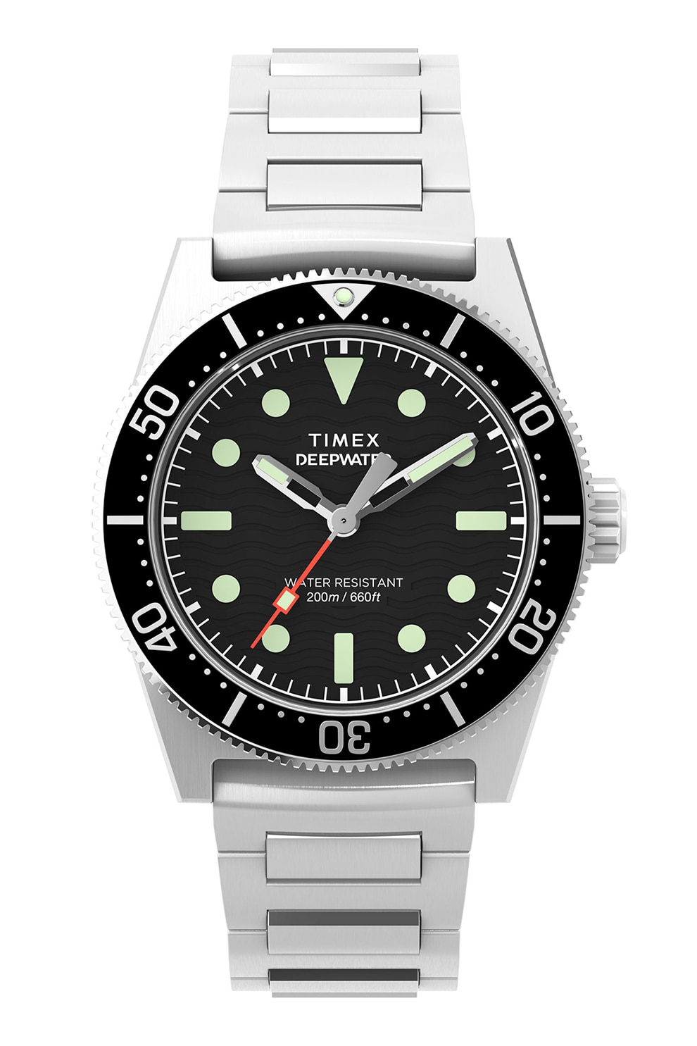Timex, Часовник Deep Water Reef от неръждаема стомана, 40 мм, Сребрист ...
