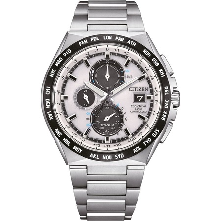 Ceas Citizen Eco-Drive AT8238-84A, titan, argint, 10 ATM, cu cristal ...