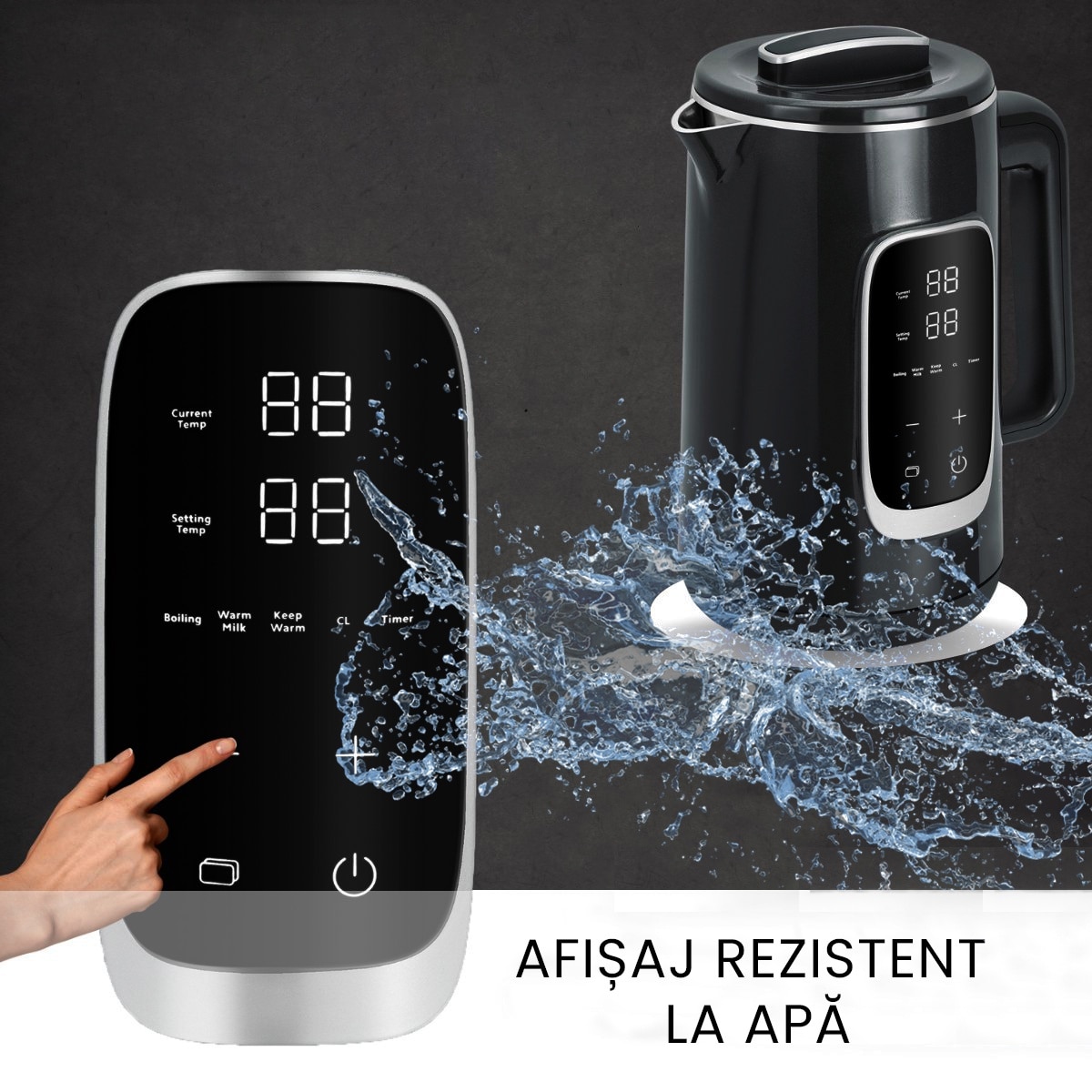 Електрическа кана Air Essence LuminaTi Black MAX с функция за ...