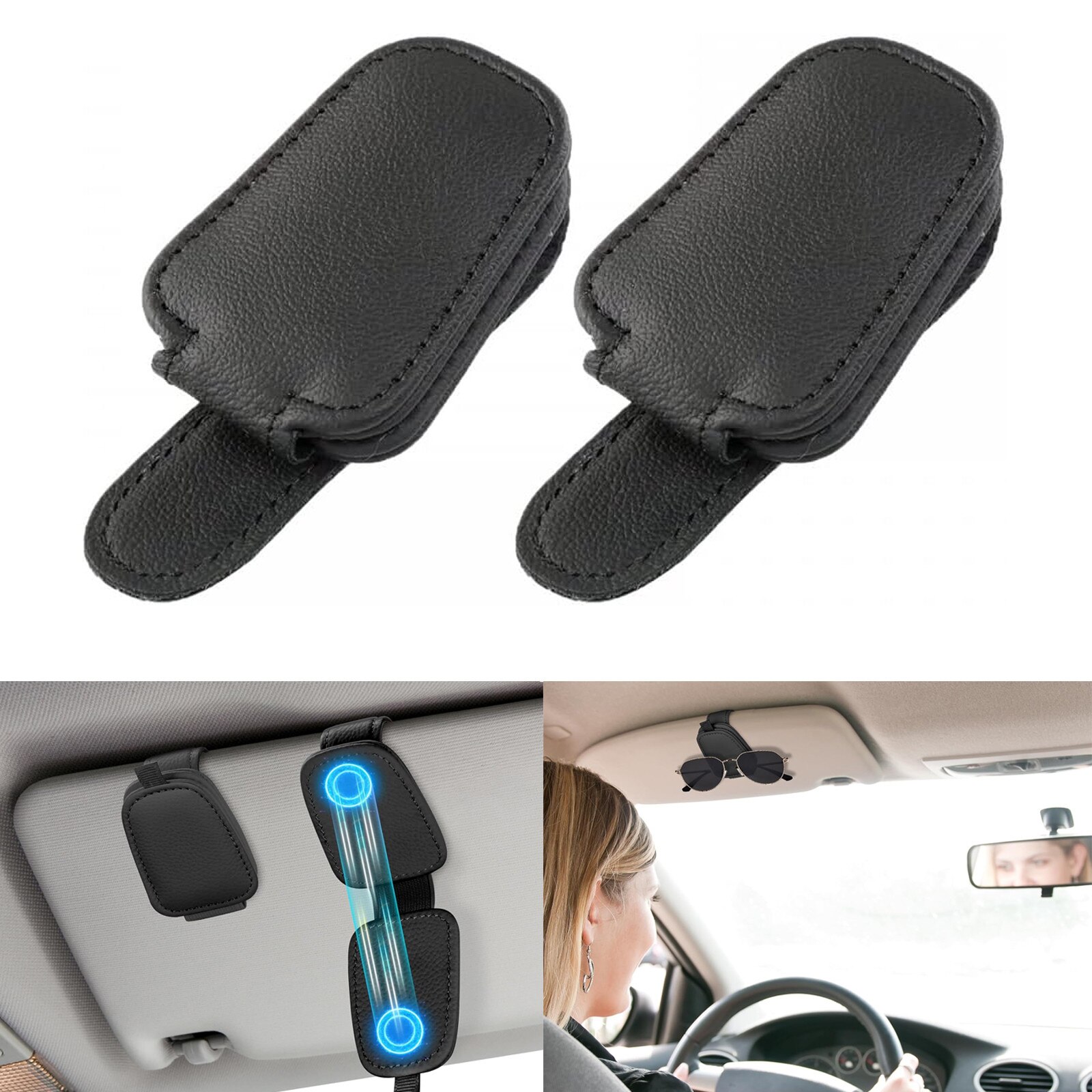 Suport ochelari de soare vizor auto, SINBINTA, 2 buc, Aspiratie ...