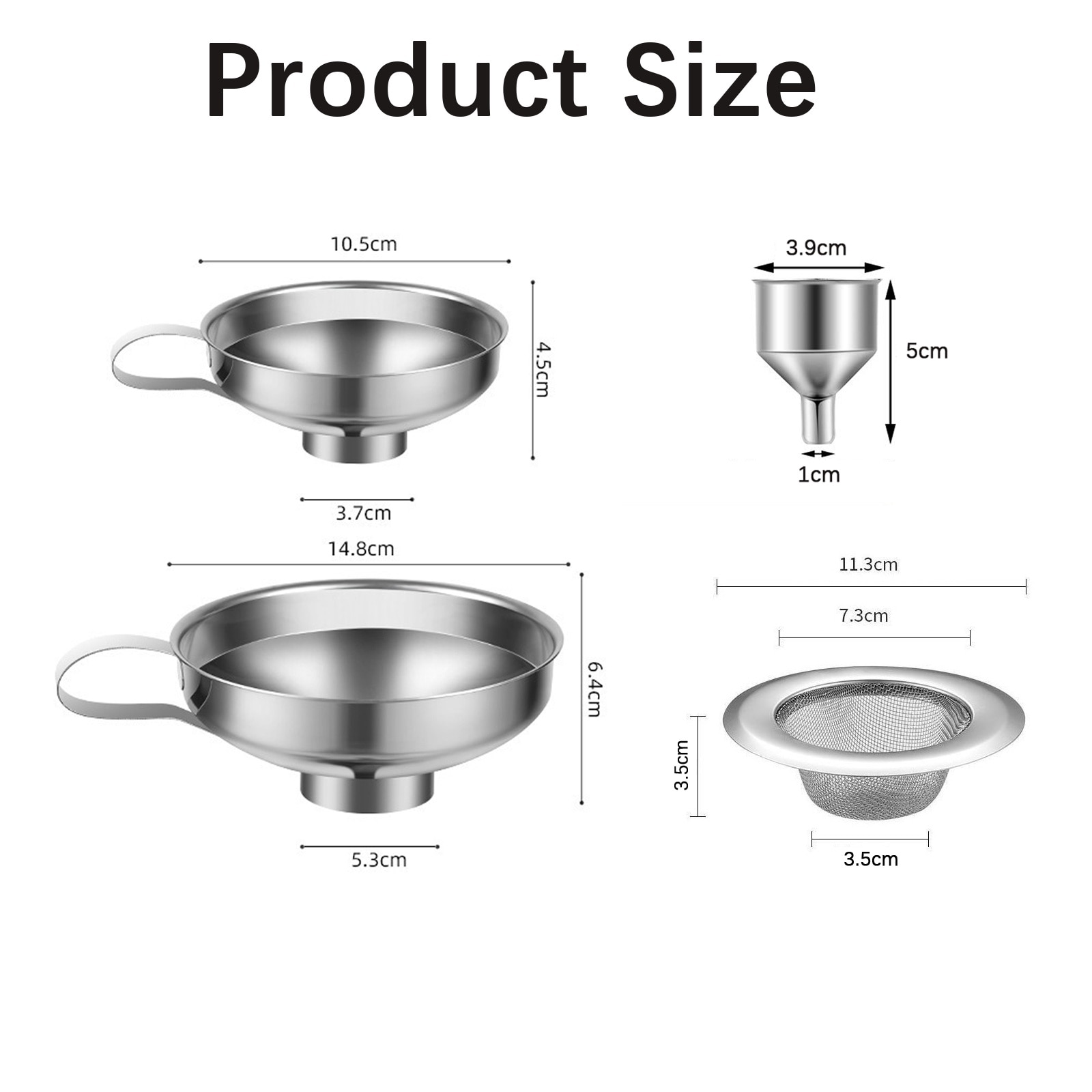 Set 5 buc palnie inox pentru borcane, SINBINTA, Cu manere, Rezistent la ...