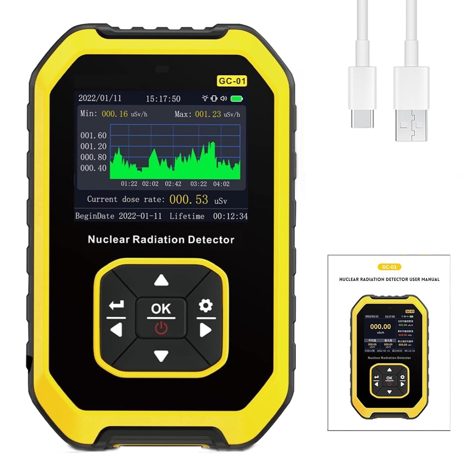 Detector Radiatii Nucleare Cu Afisaj LCD, Detector Contor Geiger-Miller ...