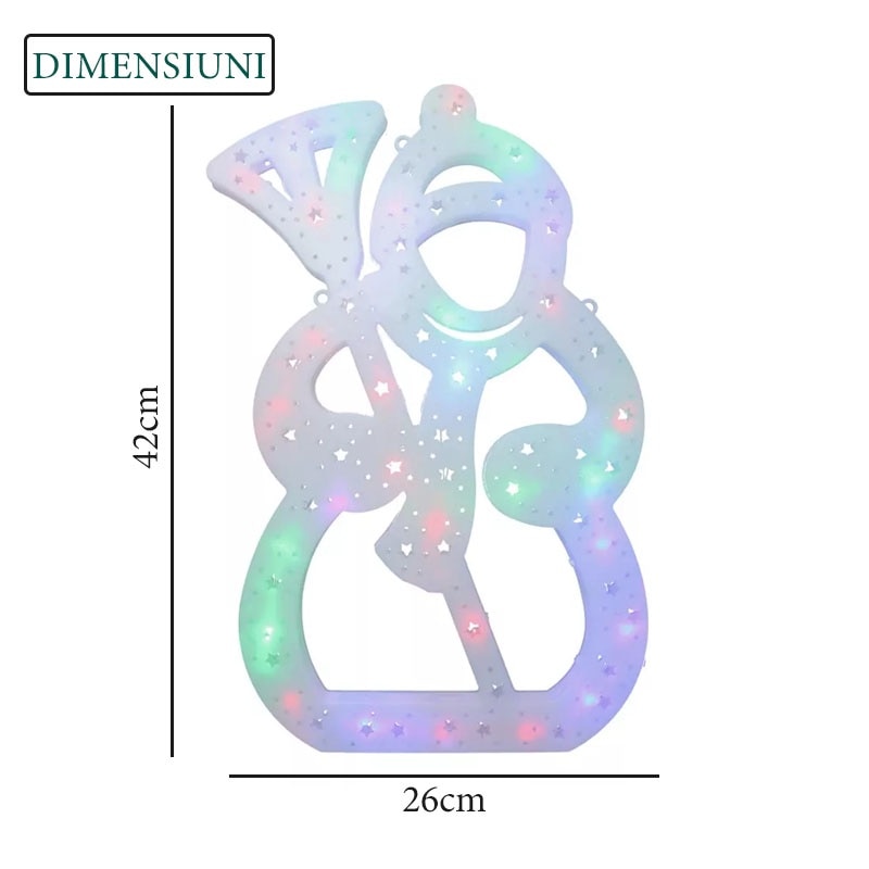 Set 4 x decoratiuni de Craciun cu luminite LED RGB NEXTLY, orificiu ...