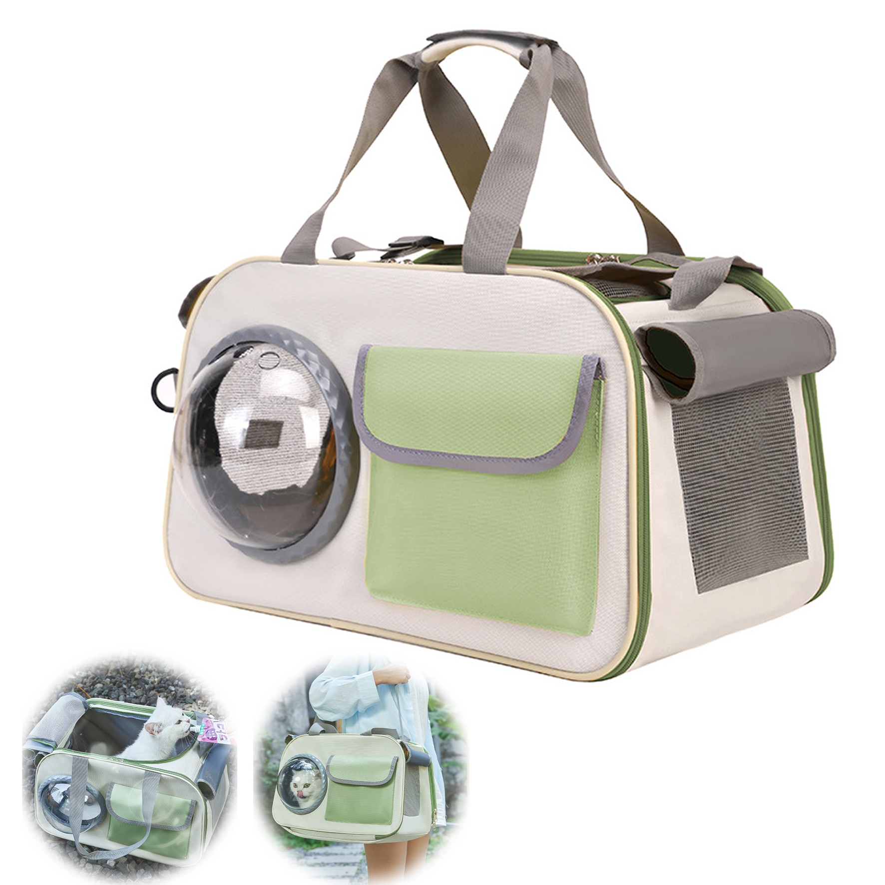 Rucsac Transport Animale Mici cu Hublou, Yulinland®, Pliabil, Ventilat ...