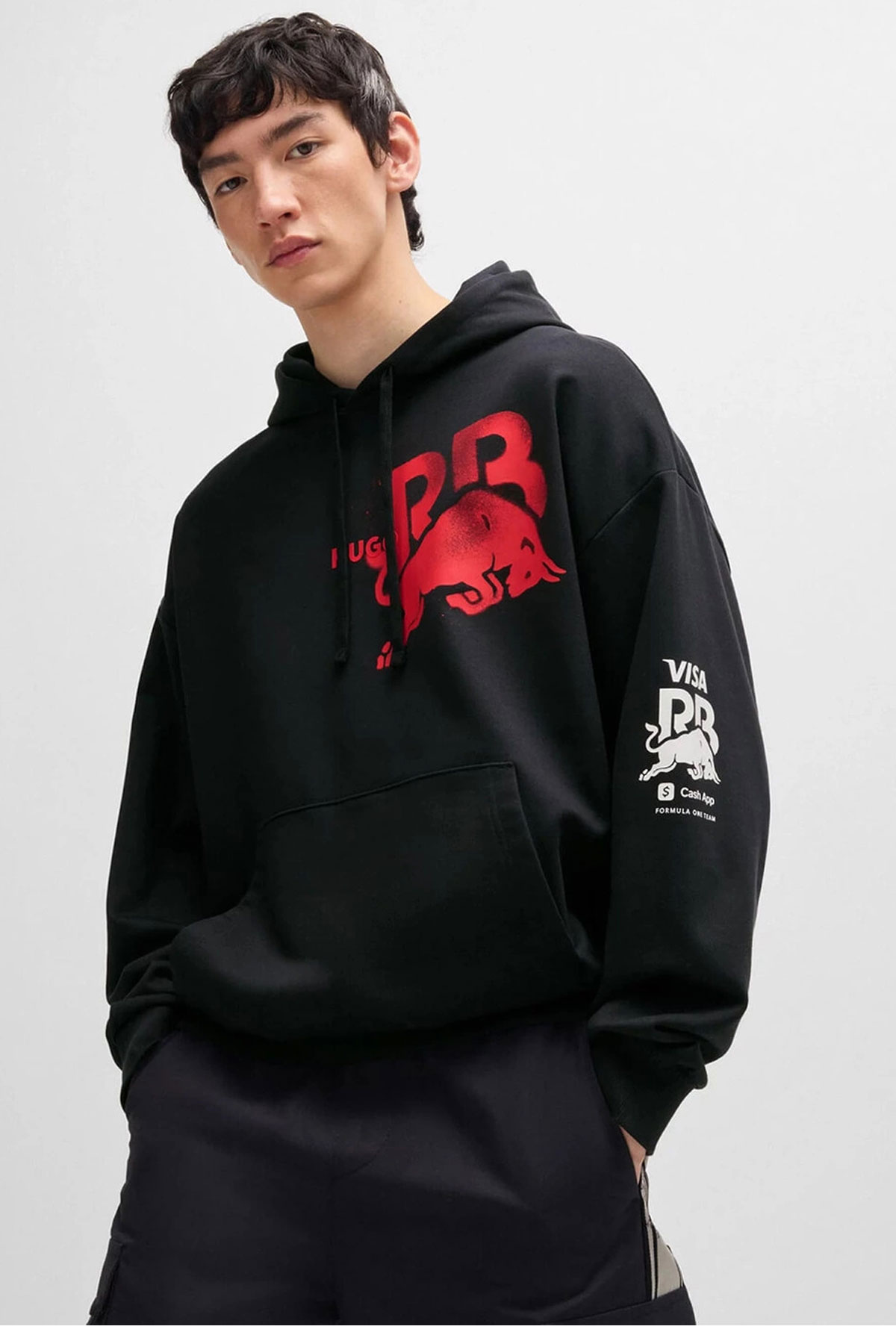 Hanorac Hugo x Visa Cash App RB F1 Spray Logo 2024, Barbati, Negru, S ...