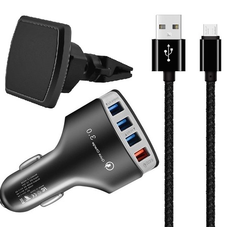 Set suport auto telefon, magnetic, Cablu incarcare lungime 2m si CADOU ...