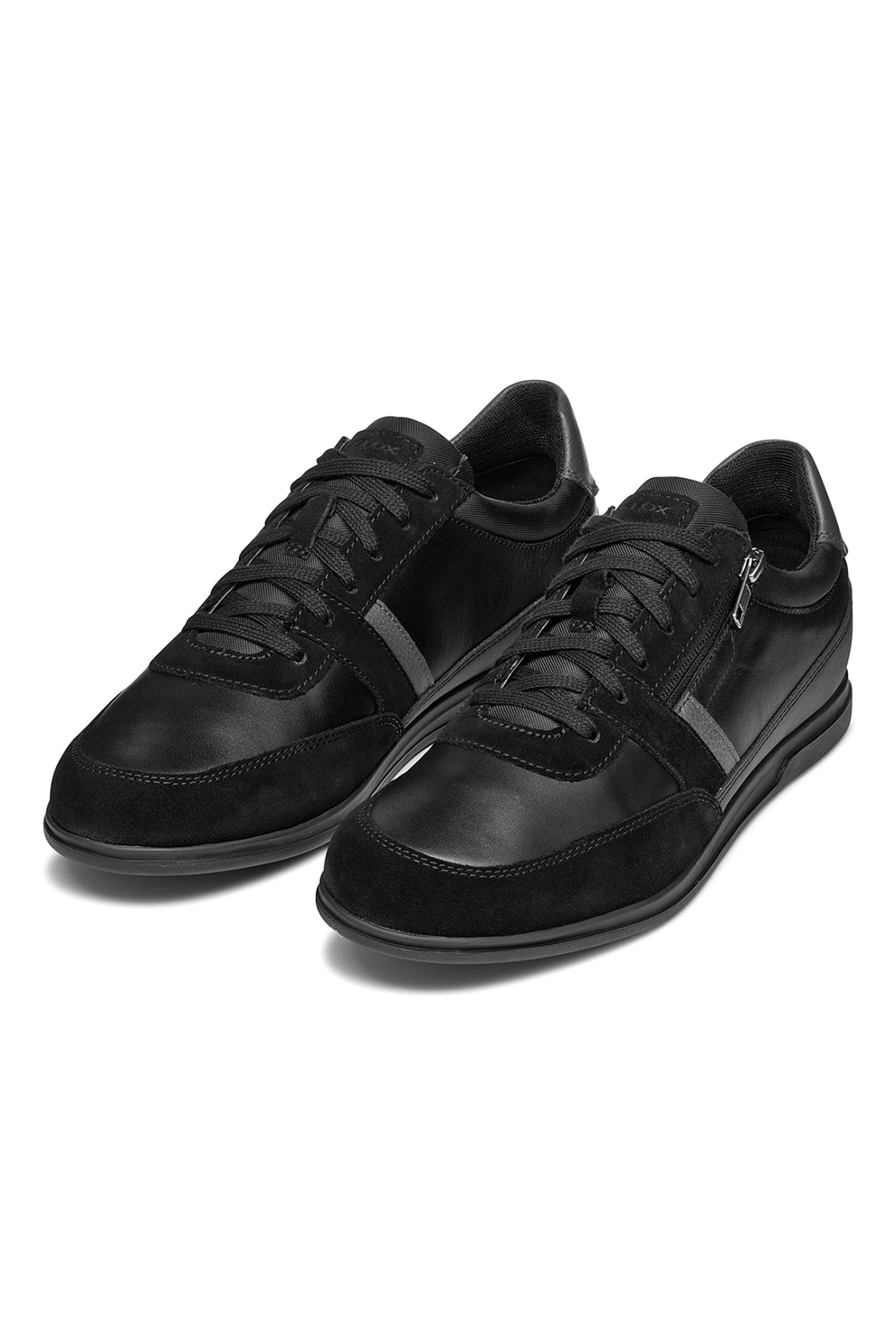 Geox, Pantofi sport de piele cu insertii de piele intoarsa - eMAG.ro